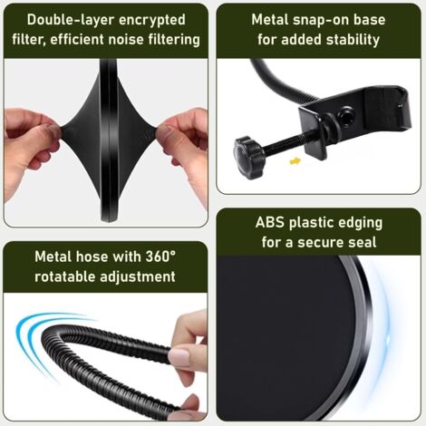 2 Pièces Microphone Filtre Anti-Pop, Micro Écran Anti Vent, Double ...
