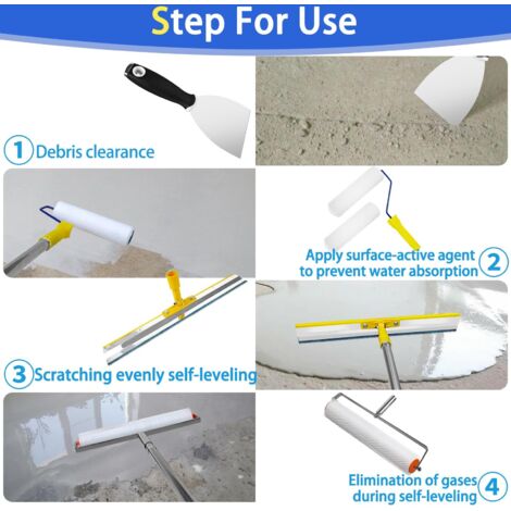 Outils pour béton autonivelant, raclette en acier inoxydable pour époxy ...