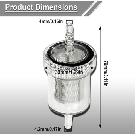 4mm Filtre à Carburant Diesel en Ligne de pour Webasto pour Eberspacher D2 D4 D5 2KW 5KW 8KW ...