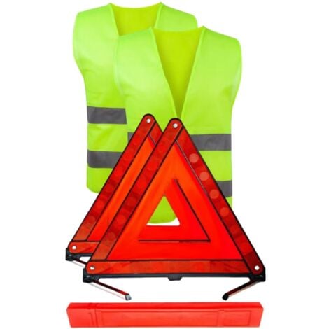 Triangle 6 en 1 et Gilet Jaune pour Voiture, Triangle de Voiture ...