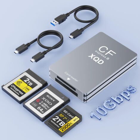 Lecteur de cartes CFexpress Type-B & XQD & SD 3 en 1, USB 3.1 (Gen 2 ...