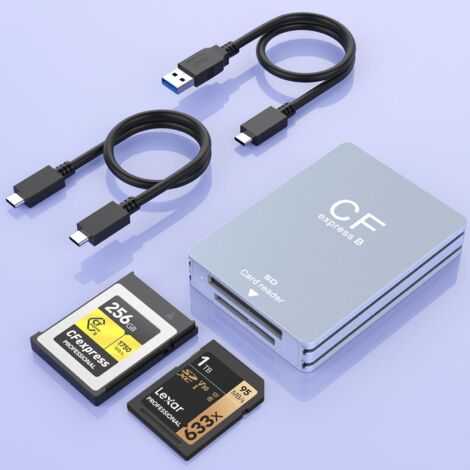 Lecteur de carte CFexpress Type-B et lecteur de carte SD 2 en 1, USB 3. ...