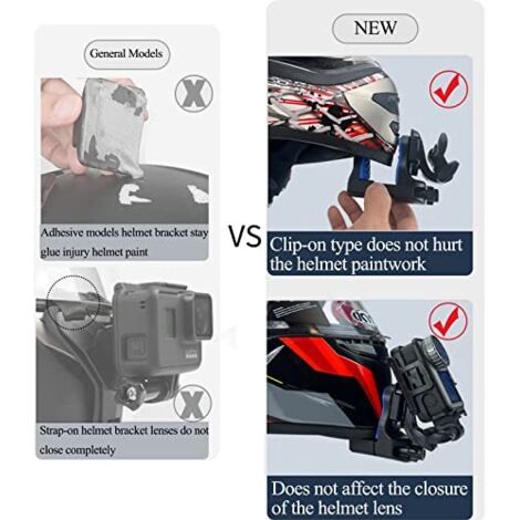 Support Casque de Moto Menton pour GoPro Hero 13 12 11 10 9/DJI Osmo ...