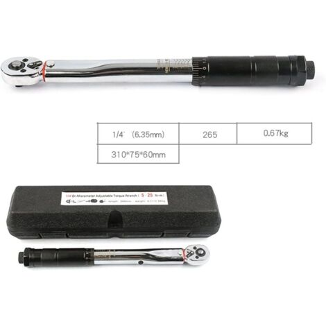 Clé dynamométrique numérique, 1/4 5-25N Réparation automobile TIRE ...