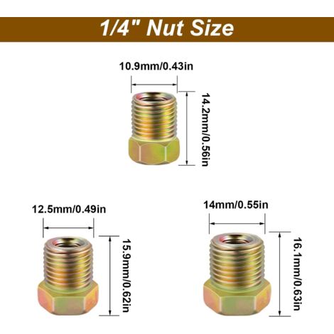 35pcs Brake Line Fittings Kit for 3/16" (19 Fittings) and 1/4" (16 ...