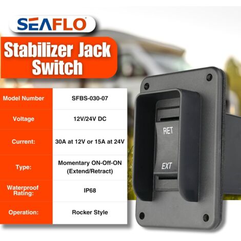 Stabilizer Jack Switch Power Rocker Switch, MAX 30 Amps, 12V/24V ...