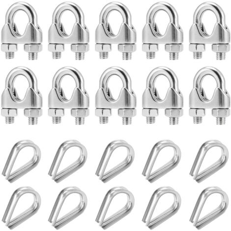 Lot de 20 serre-câbles M3 - 3 mm - En acier inoxydable - Serre-câble ...