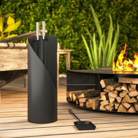 Set d'accessoires de Cheminée 4 pièces avec balai, pelle, tisonnier et ...