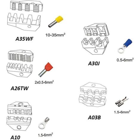 Pince Sertir Cosse Électrique,5 en 1 Pince à Sertir Cosses Électriques Embout de Cable Kit ...