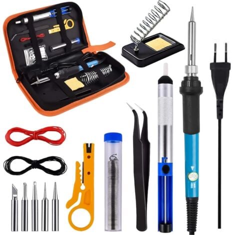 Fer à Souder Kit Fer a Souder Etain Kit de Fer à Souder 60W pour Débutants 16 en 1 avec ...