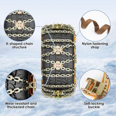 Chaînes à Neige Pour Auto 4 Pièces Chaine Voiture Neige en Fer avec ...