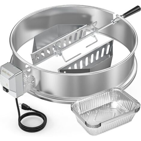 Tourne Broche Barbecue en Acier Inoxydable, Rôtissoires Kit pour Weber ...