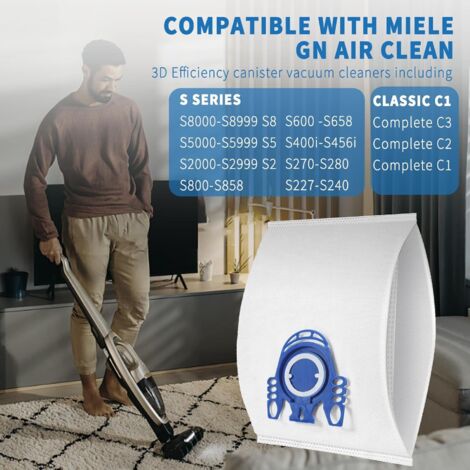 16 sacs à poussière pour aspirateurs Miele GN 3D Classic C1 Complete C2 ...