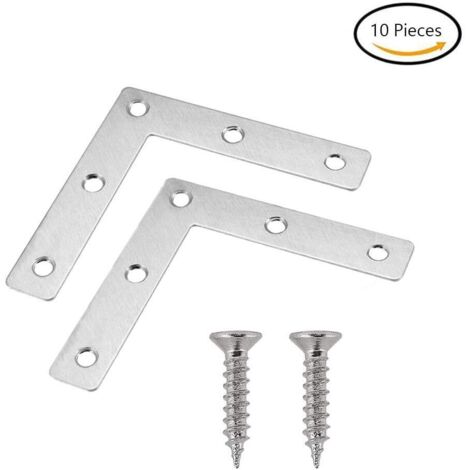 Plaques en Acier Inoxydable de Renfort d'Angle, 10 Pièces Equerre de ...