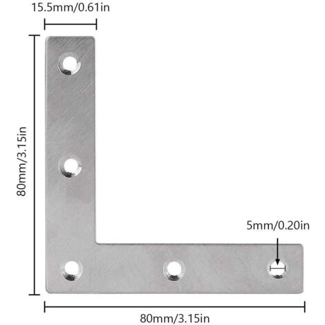 Plaques en Acier Inoxydable de Renfort d'Angle, 10 Pièces Equerre de ...