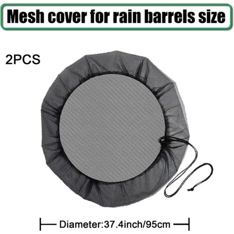 Filet de Protection pour Tonneau de Pluie avec Cordon de Serrage, 2 pcs ...