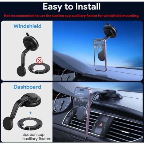 Support Téléphone Voiture [ Aimants Puissants] pour Tableau de Bord et Pare-Brise Porte ...