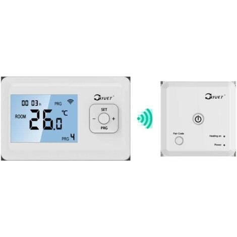 Enowelir Thermostat programmable sans fil monobloc thermostat de four suspendu + récepteur HF ...