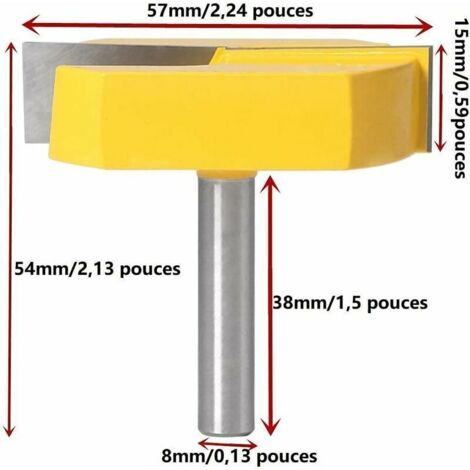 Enowelir Fraise à Rainure en T 8mm pour Rabotage et Nettoyage de Fond ...