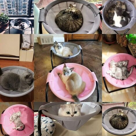 Lits pouf paniers radiateur apaisant pour chats et petits chiens gris ...