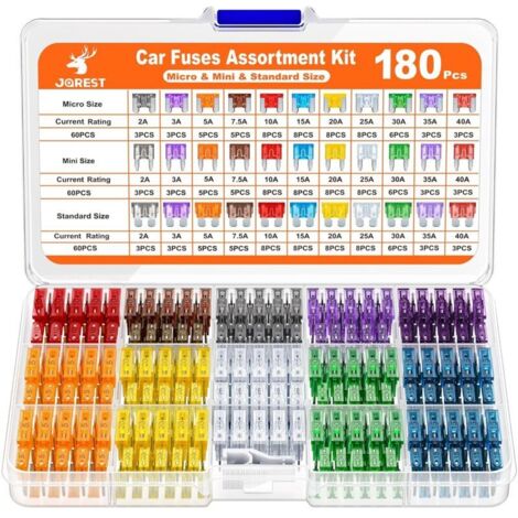 180Pcs Fusible Voiture Set, 60 Mini Fusible Auto + 60 Moyenne Fusible ...