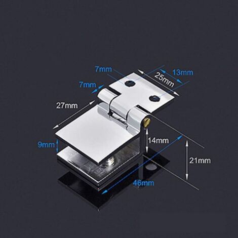 Lot de 2 clips de porte en verre 0 degrés sans perçage pour verre ...