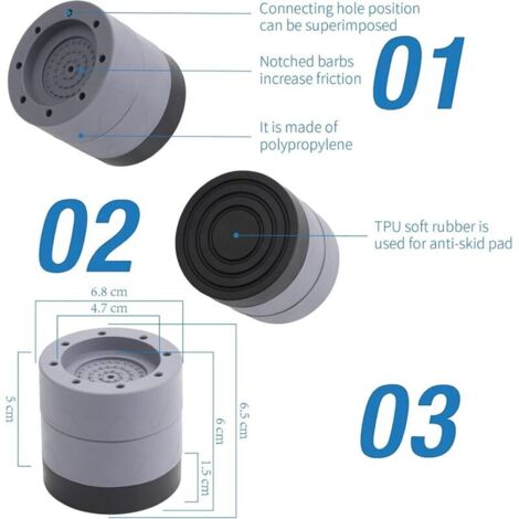 4 Pièces Anti Vibration Machine a Laver, Patin anti Vibration Lave ...