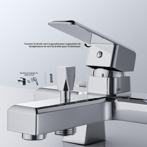 Robinets de Bain,Mitigeur monocommande Bain,Mitigeur baignoire,Montage ...