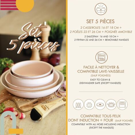 Batterie de Cuisine Amovible Empilable - Tous Feux Dont Induction ...
