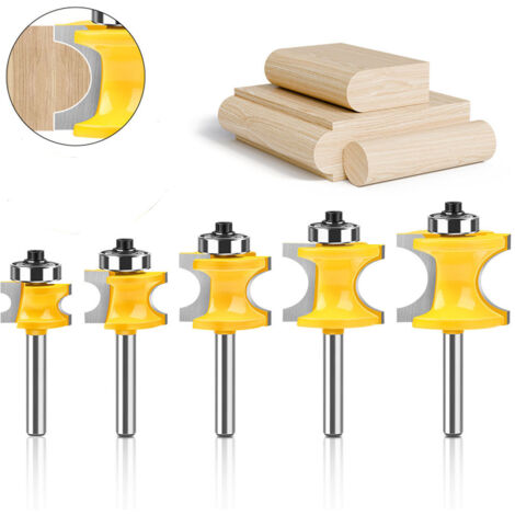 5Pcs 8mm Tige Bullnose avec colonne Perle visage/Moulure Router Bit ...