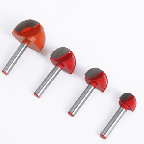 Fraise à Fond Rond Bois, 4PCS Router Bits 8mm Tige 16/ 22/25/32mm Fraise à gorges Carbure Queue ...