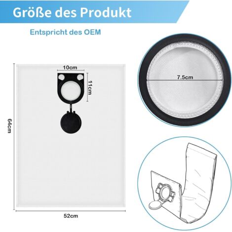 15 Sacs D'aspirateur Pour Bosch BSH20 / starmix FBV20/GAS25/35M