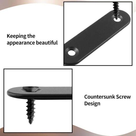 20 staffe piatte dritte nere, staffe metalliche dritte con viti per ...