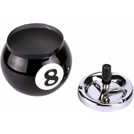 Posacenere in metallo a forma di palla da biliardo con numero 8 per uso ...