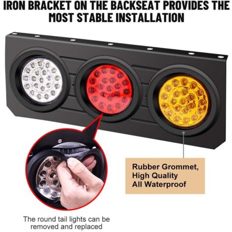 Juego de 2 luces LED para remolque con soporte de hierro, aptas para ...