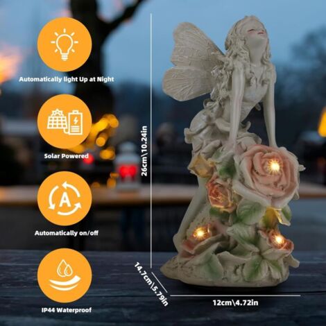 Estatua de ángel solar para jardín, lámpara de oración de ángel solar ...