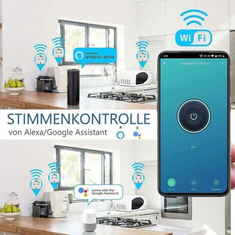 Enchufe inteligente WiFi, paquete de 2 enchufes inteligentes ...