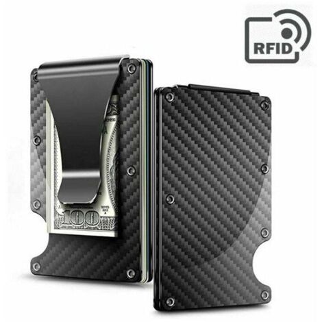 Cartera para hombre con clip para billetes de fibra de carbono y ...