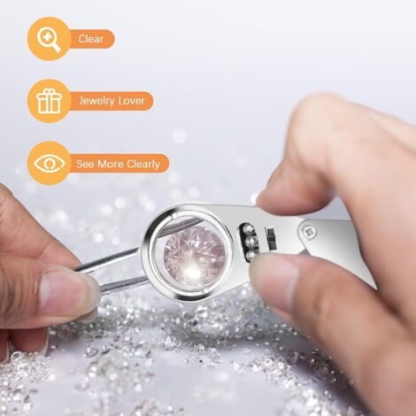 Loupe de bijoutier 40x, loupe de poche en acier inoxydable, métal avec ...