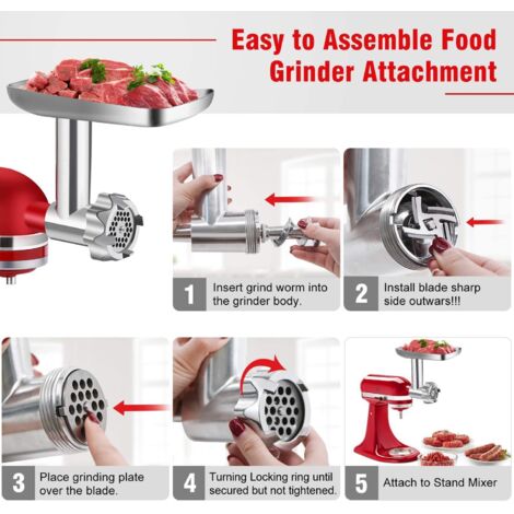 Hachoir à viande pour Kitchenaid Gabrielle avec 4 disques en inox ...