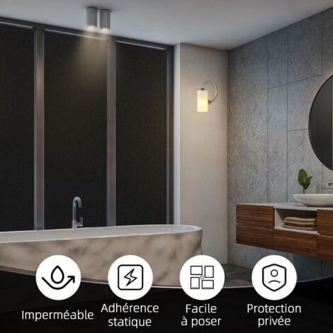 Film occultant fenetres Auto-Collant Opaque Noir Statique Anti-UV ...