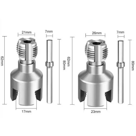 Outil de Filetage Interne et Externe 2 en 1, Kit D'outils de Filetage ...