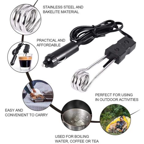 Chauffe-Eau De Voiture, 12V Mini Chauffe-eau d'immersion Portable Pour ...