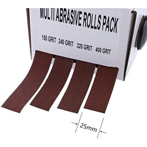 Lot de 4 feuilles de papier abrasif (grains 150, 240, 320, 400) avec ...