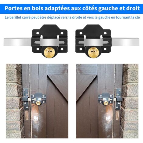 Verrou de portail longue portée, 70 mm, double verrouillage, acier ...