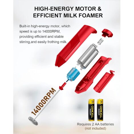 Mousseur à lait portatif pour chocolat chaud, smoothies (sans base, thé ...