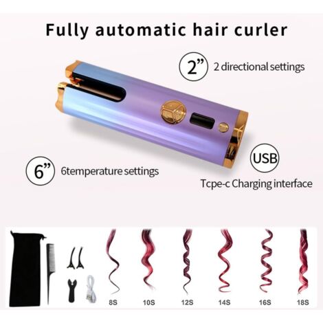 Fer à friser sans fil rechargeable amélioré, appareil à onduler les ...