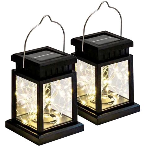Lanterne Solaire En Verre - 20 Led, Guirlande Lumineuse De 2 M - Blanc ...