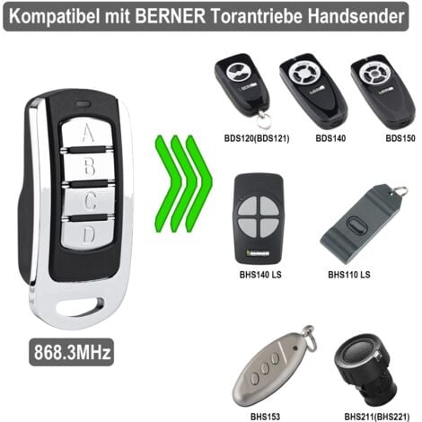 Télécommande Compatible Avec Hörmann HSM 4, HS(M) 2/4, HSP 4, HSM 2, HS 1, HSE 2 - Fréquence 868 ...