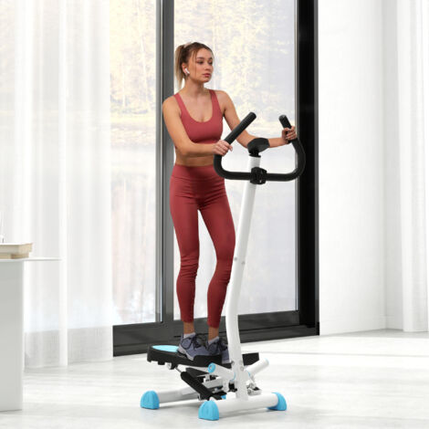 HOMCOM Stepper avec guidon stepper fitness appartement écran LCD ...